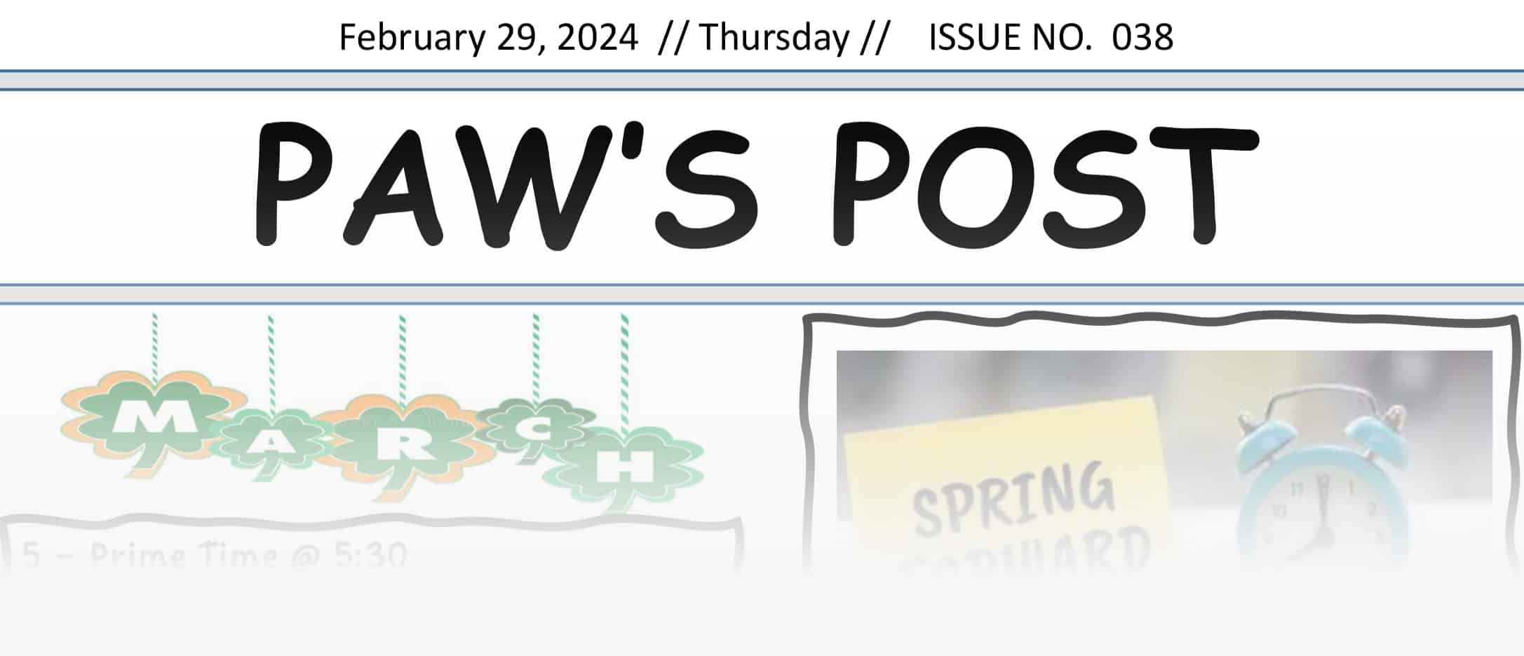 March Paw's Post || March 2024 - Our Lady's School